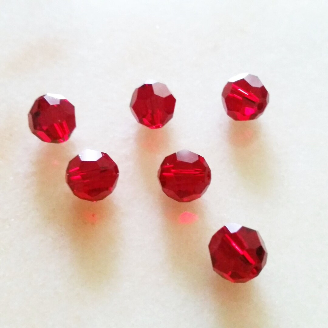 Siam 8mm 5000 Swarovski Round Crystal Beads Austria - Etsy