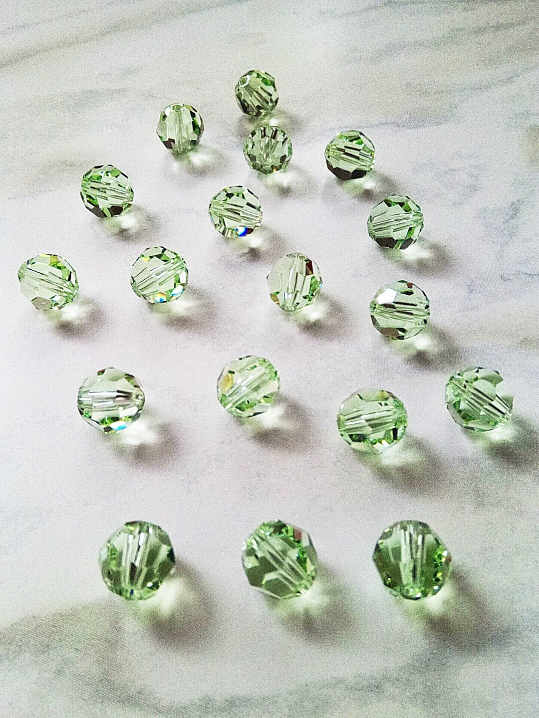 Chrysolite 8mm 5000 Swarovski Round Crystal Beads, 6 Pieces, 8mm Round ...