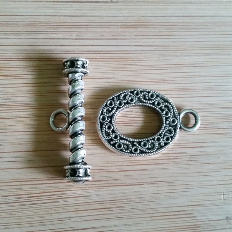 Extra Large Toggle Clasp Antique Silver Fancy Unique - Etsy