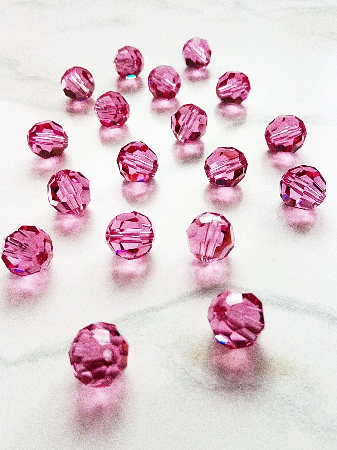 Rose 8mm 5000 Swarovski Round Crystal Beads, 8mm Round Beads, 6 Round ...