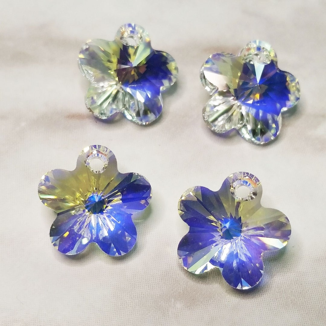 12mm 6744 Swarovski Crystal AB Flower Pendant - 4 Pieces - Crystal ...