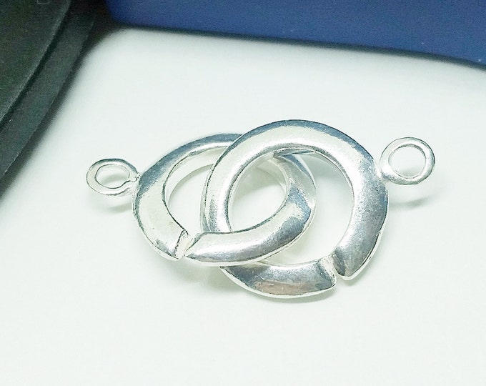 Stamped 925 Heavy Bright Round Sterling Silver Hook Clasp - Etsy