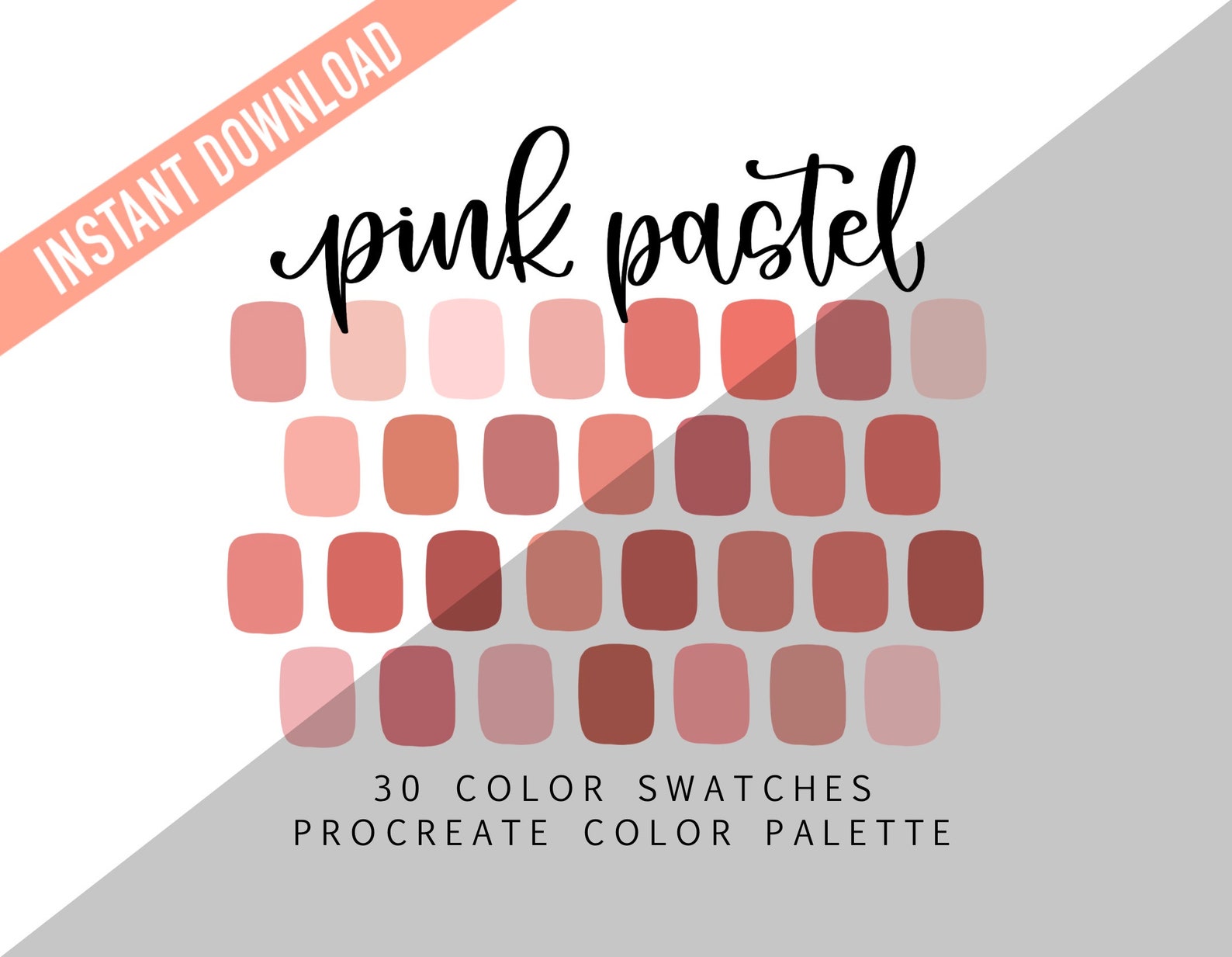 Procreate Pink Pastel Color Palette 30 Color Swatches - Etsy