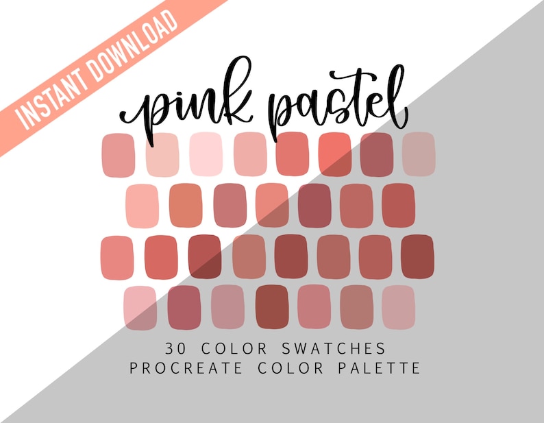Procreate Pink Pastel Color Palette 30 Color Swatches - Etsy