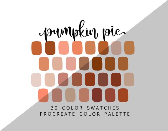 Pumpkin Pie Procreate Color Palette 30 Color Swatches | Etsy