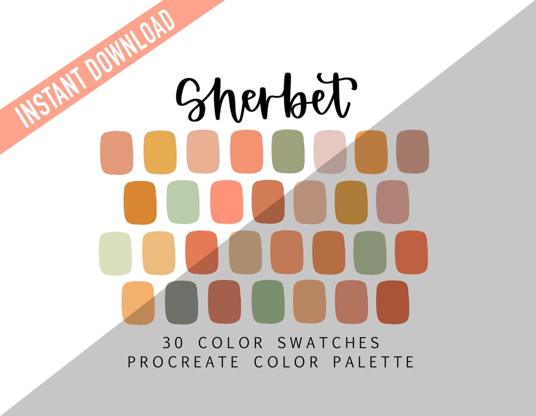 Sherbet Procreate Color Palette | 30 Color Swatches | Instant Download ...