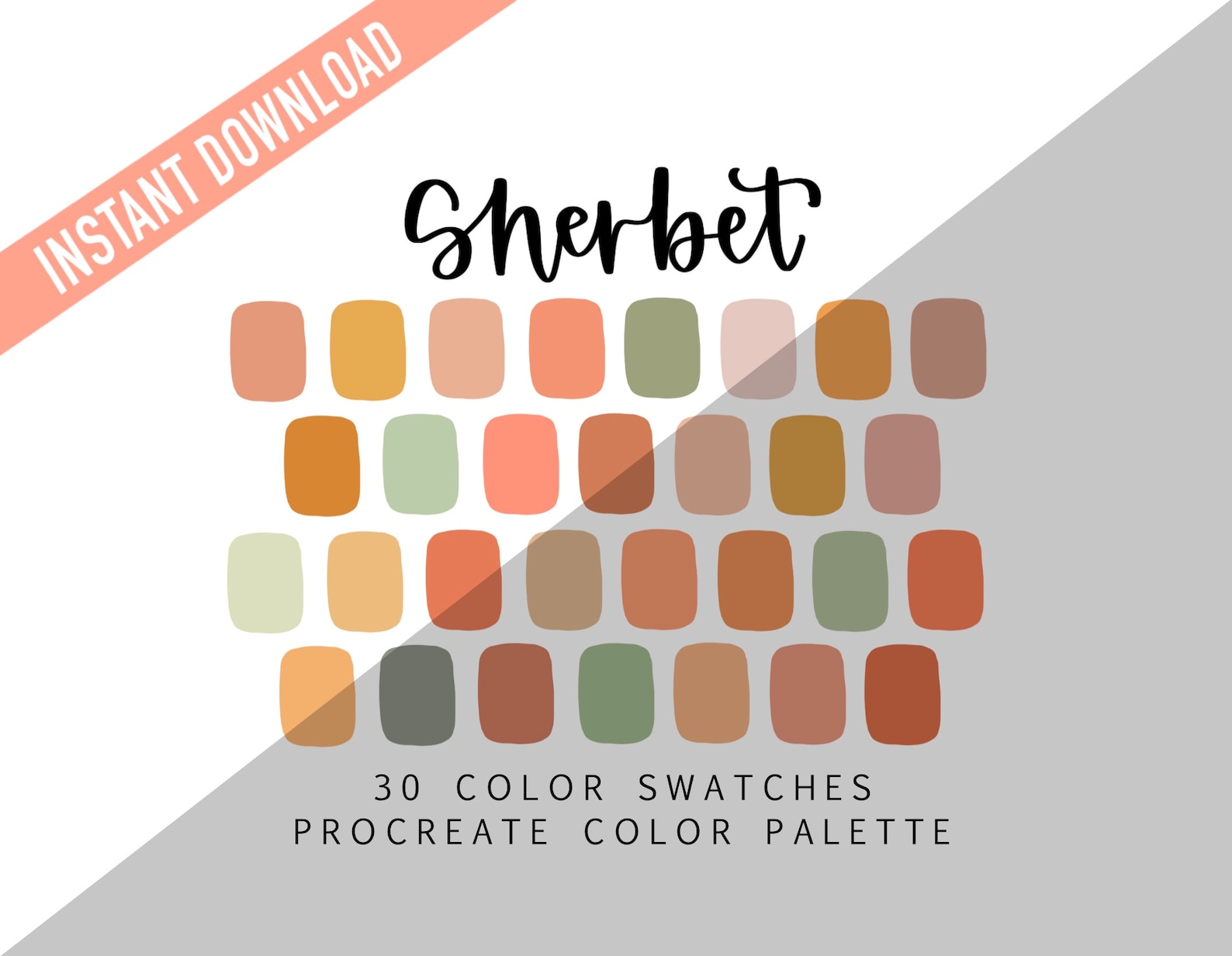 Sherbet Procreate Color Palette 30 Color Swatches Instant - Etsy