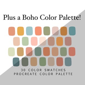 Procreate Boho Stamp Set and Color Palette | 30 Stamps and 30 Colors ...