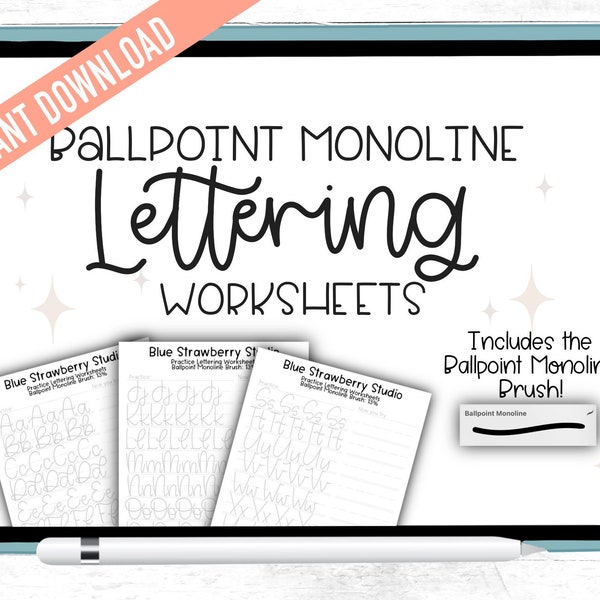 Monoline Practice Sheet - Etsy