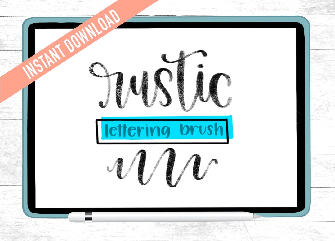 Rustic Procreate Lettering Brush | Instant Download | Calligraphy ...