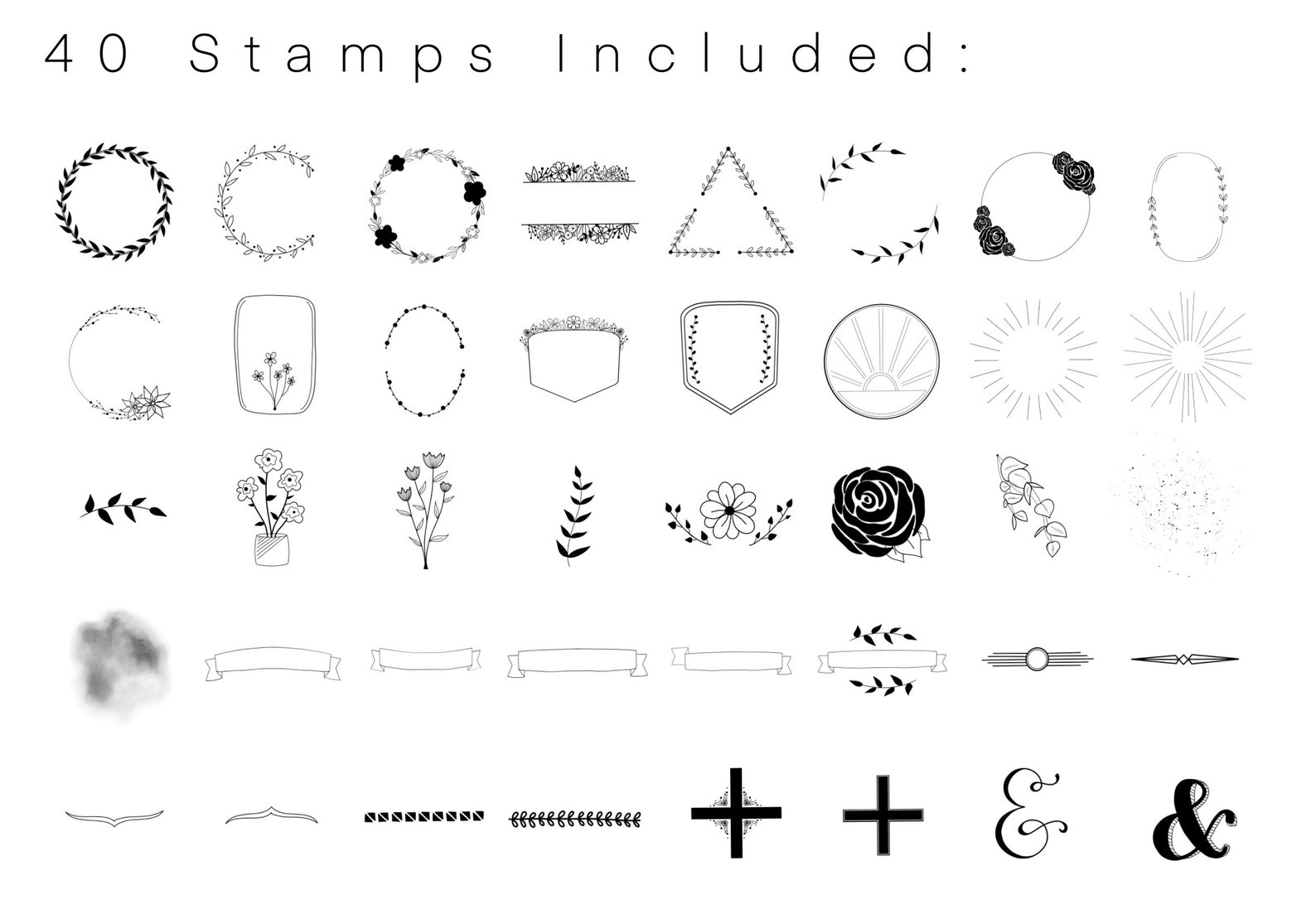 Procreate Brand Builder Stamp Set | 40 Stamp Brushes | Perfect for ...