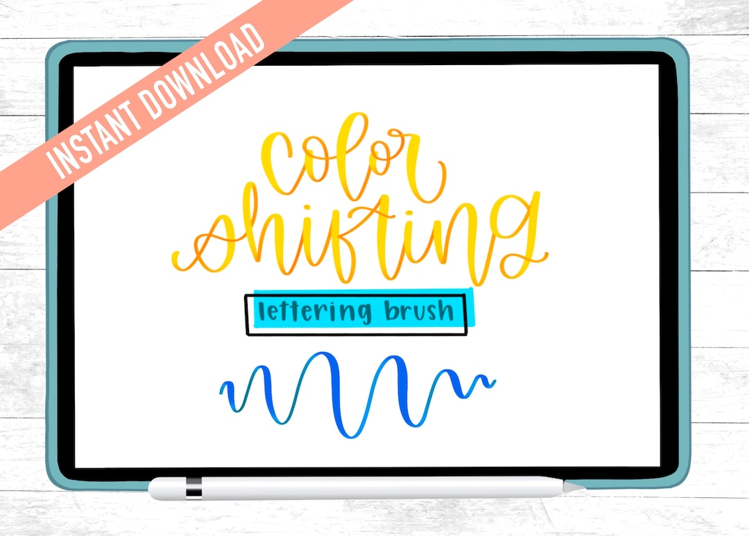 Color Shifting Procreate Lettering Brush | Instant Download - Etsy