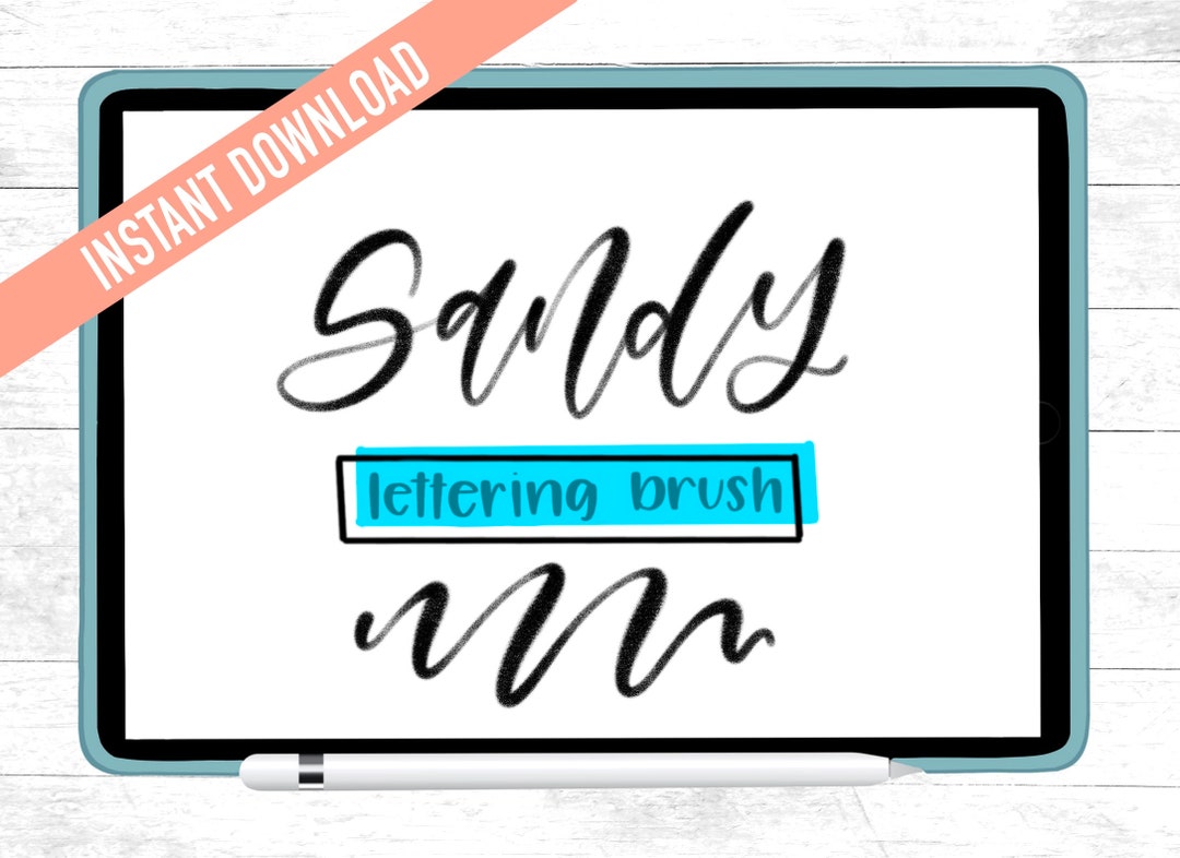 Sandy Procreate Lettering Brush | Instant Download | Texture ...