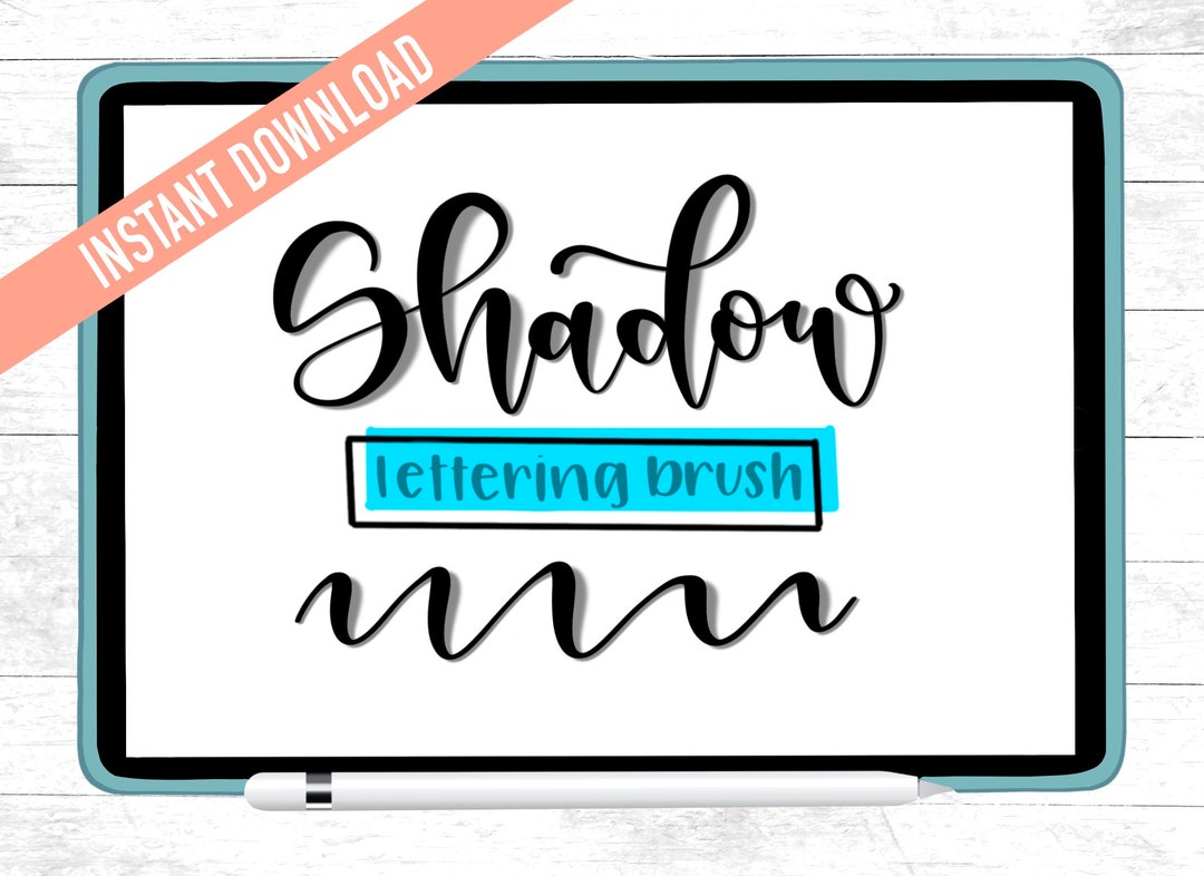 Shadow Procreate Lettering Brush | Instant Download - Etsy