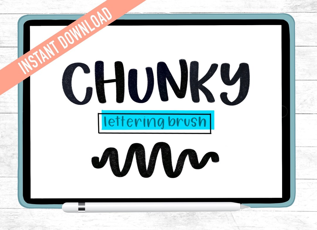 Chunky Procreate Lettering Brush | Instant Download | Trendy Digital ...