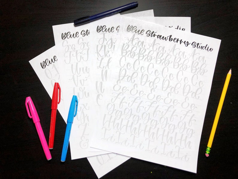 Printable/digital Lettering Worksheets Alphabet and Numbers | Etsy