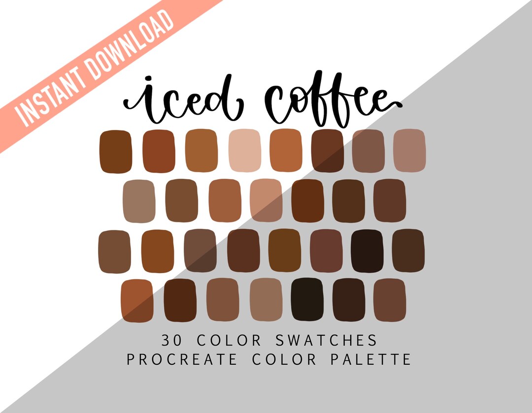 Procreate Iced Coffee Color Palette | 30 Color Swatches | Instant ...