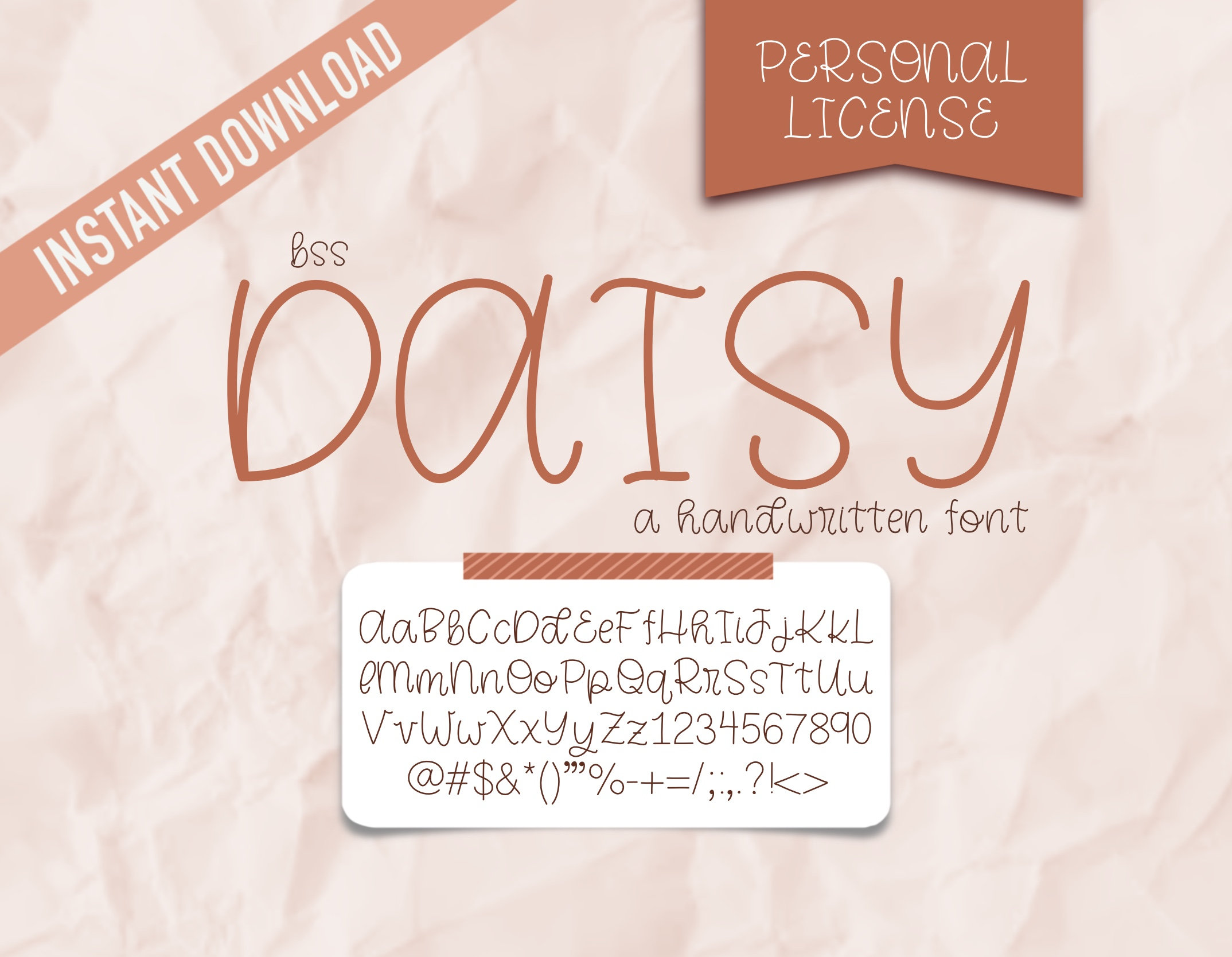Bss DAISY Font Personal License | A Handwritten Font | Personal Use ...