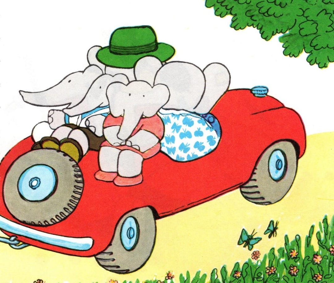 Babar the Elephant Print: Vintage Children's Nursery Art - Etsy