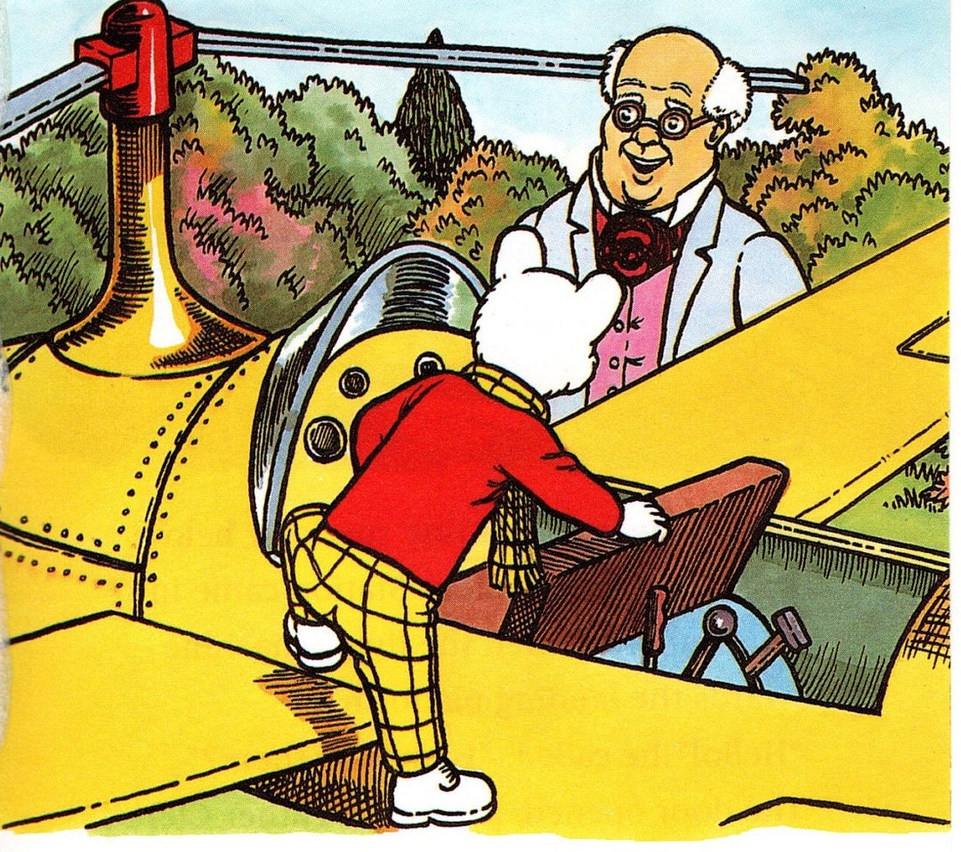 Rupert Bear Print Original Vintage Rupert and the West Wind Delightful ...