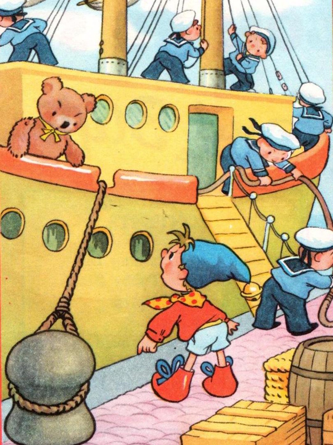 Noddy Original Book Print Vintage Nursery & Childrens Room Art Unique ...