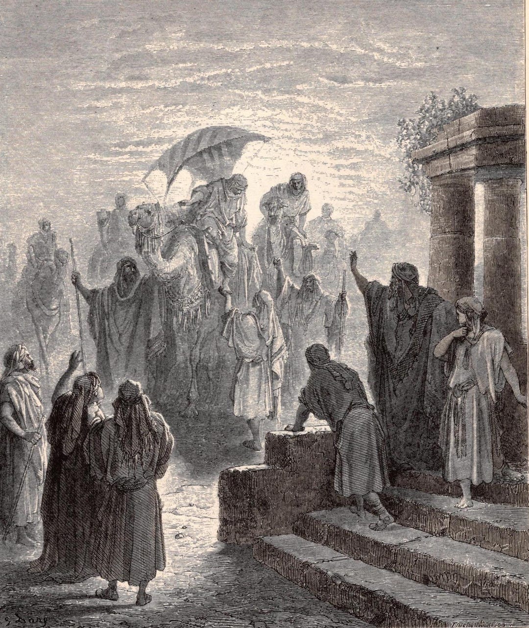 Gustave Doré Vintage Print 'the Meeting of Isaac and Rebekah' | Old ...