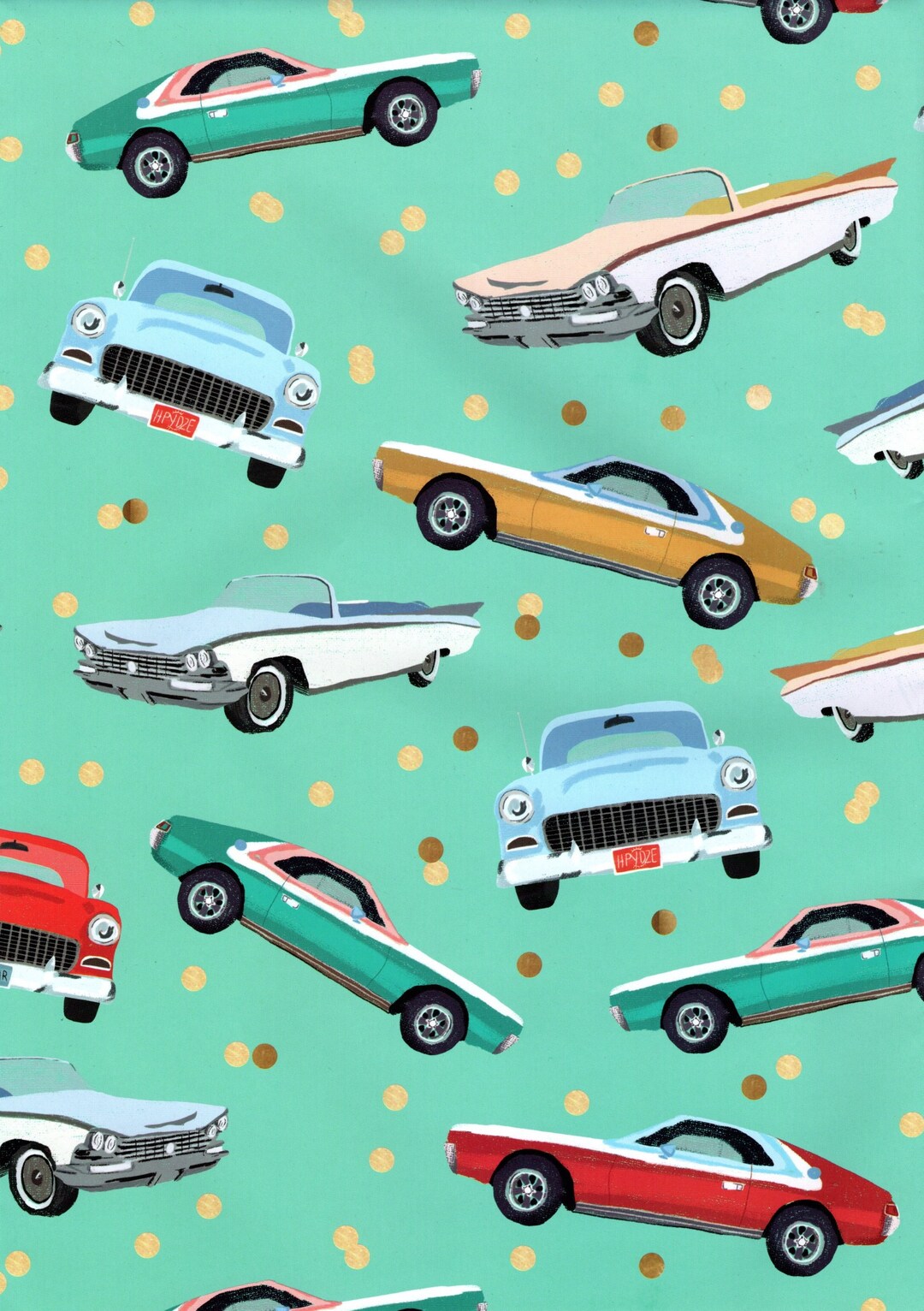 Vintage Classic Cars Wrapping Paper Set: Gift Wrap, Crafts ...