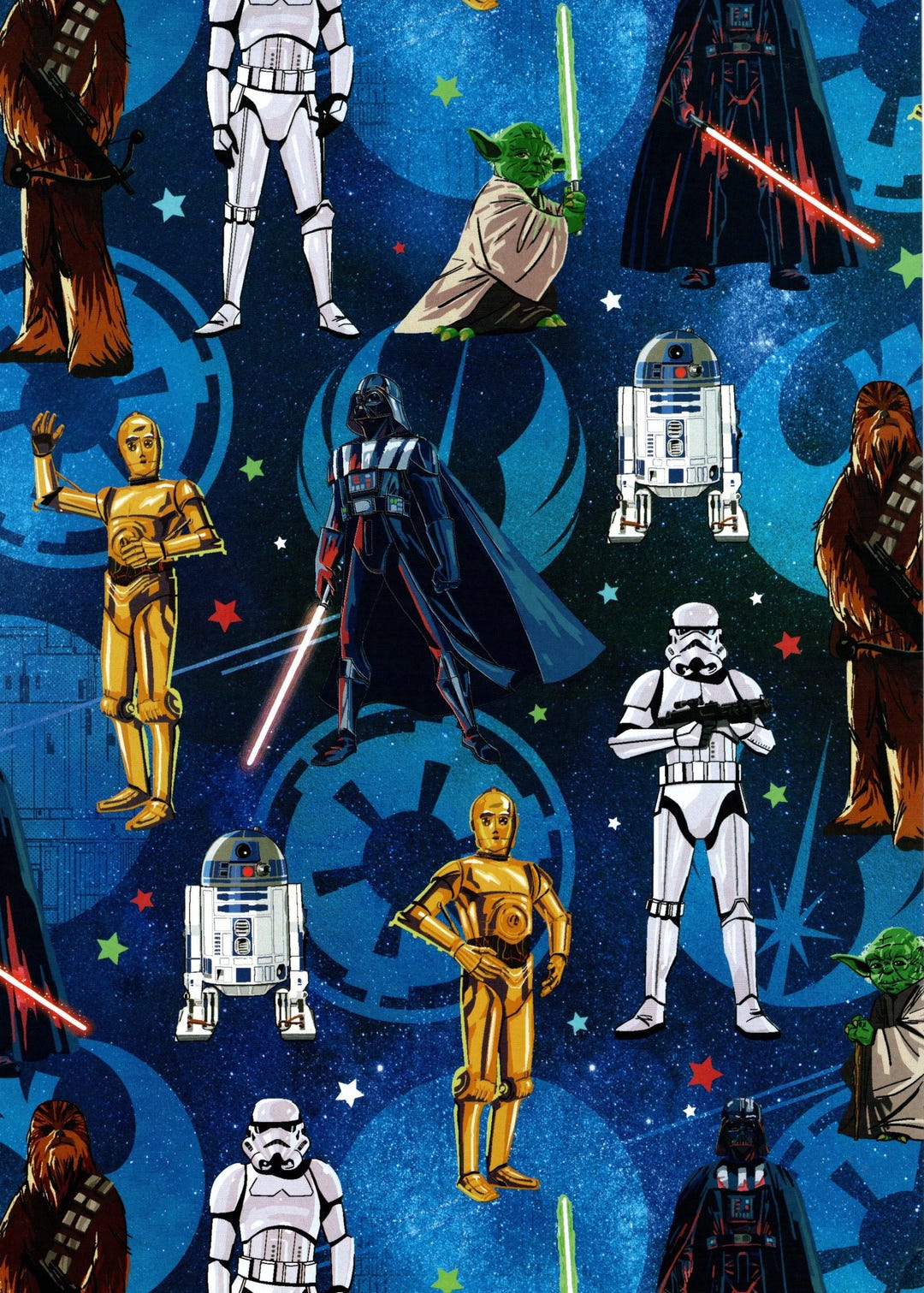 STAR WARS Blue Wrapping Paper X5 - Movie Theme Gift Wrap - Birthdays ...