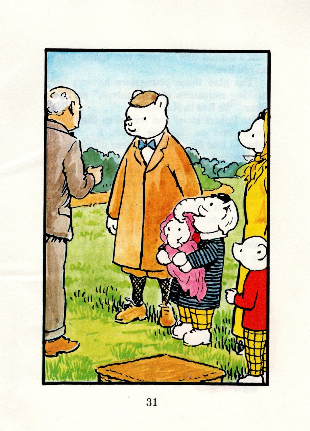 1976 Rupert Bear Original Vintage Print – Nursery Art - Baby Shower ...