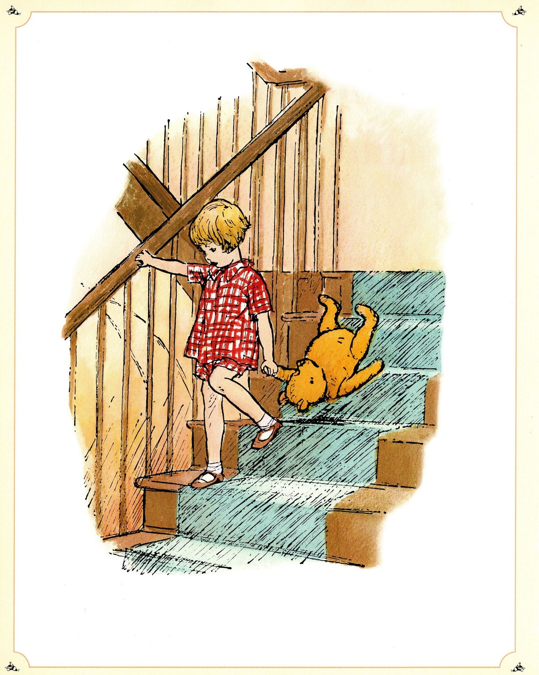 Winnie the Pooh and Friends Original Large Vintage Print Christopher ...