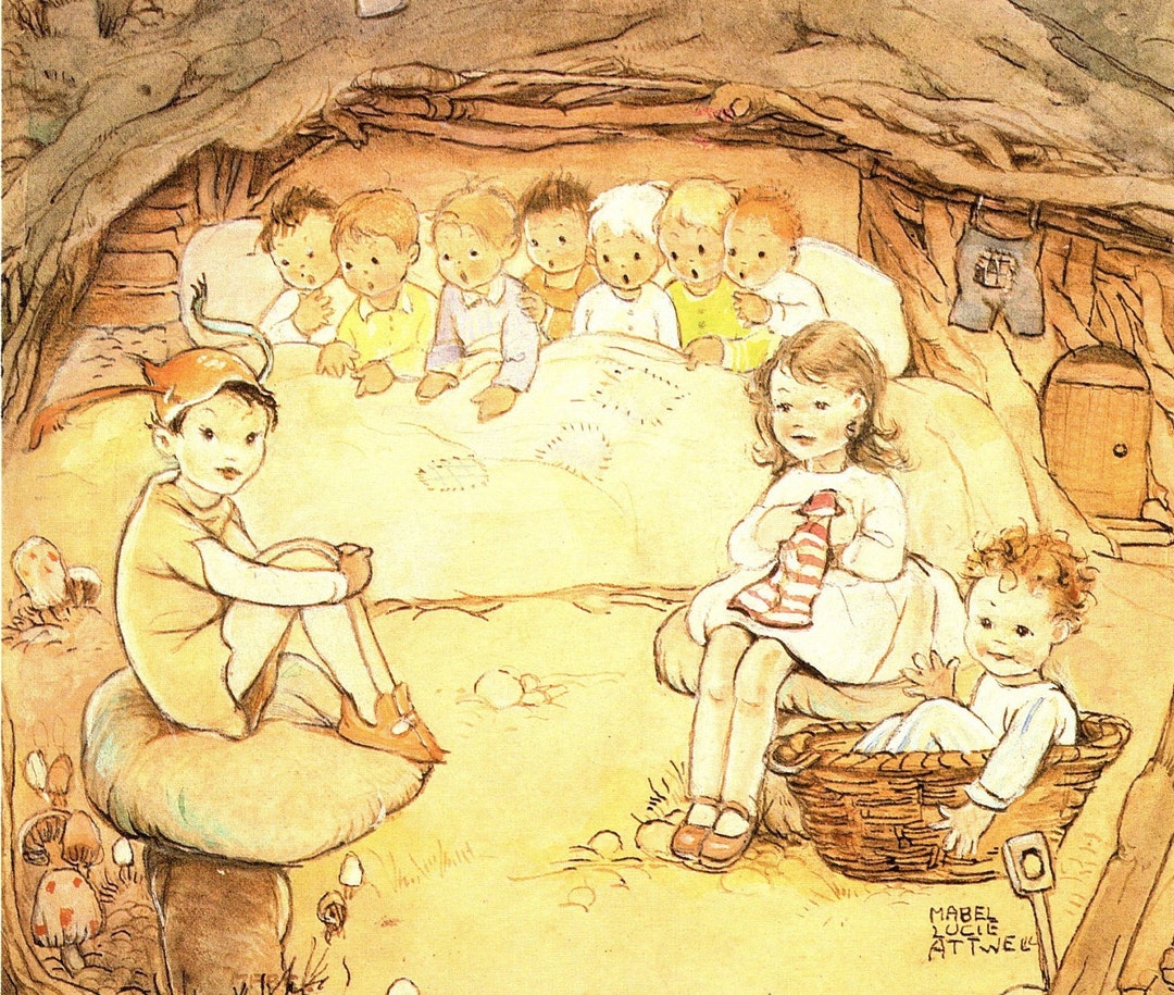 Mabel Lucie Attwell “peter Pan” Original Vintage Print – Nursery Art ...