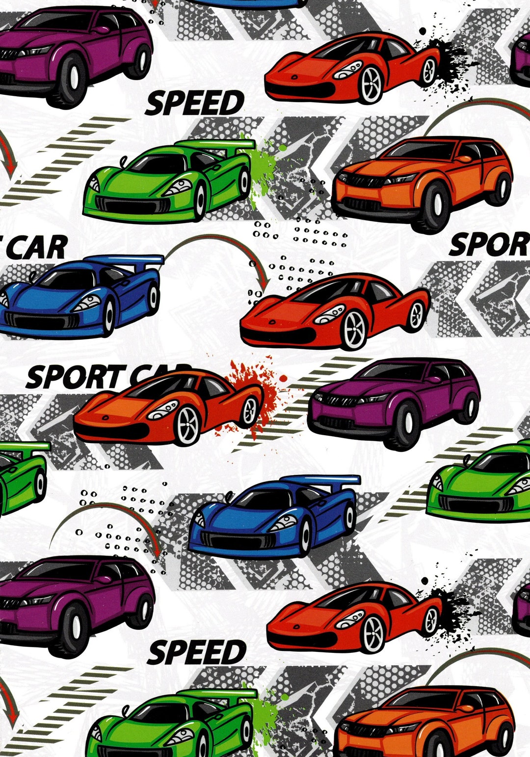 SPORTS CARS Collection Wrapping Paper X3 - Gift Wrap for Him, Crafts ...