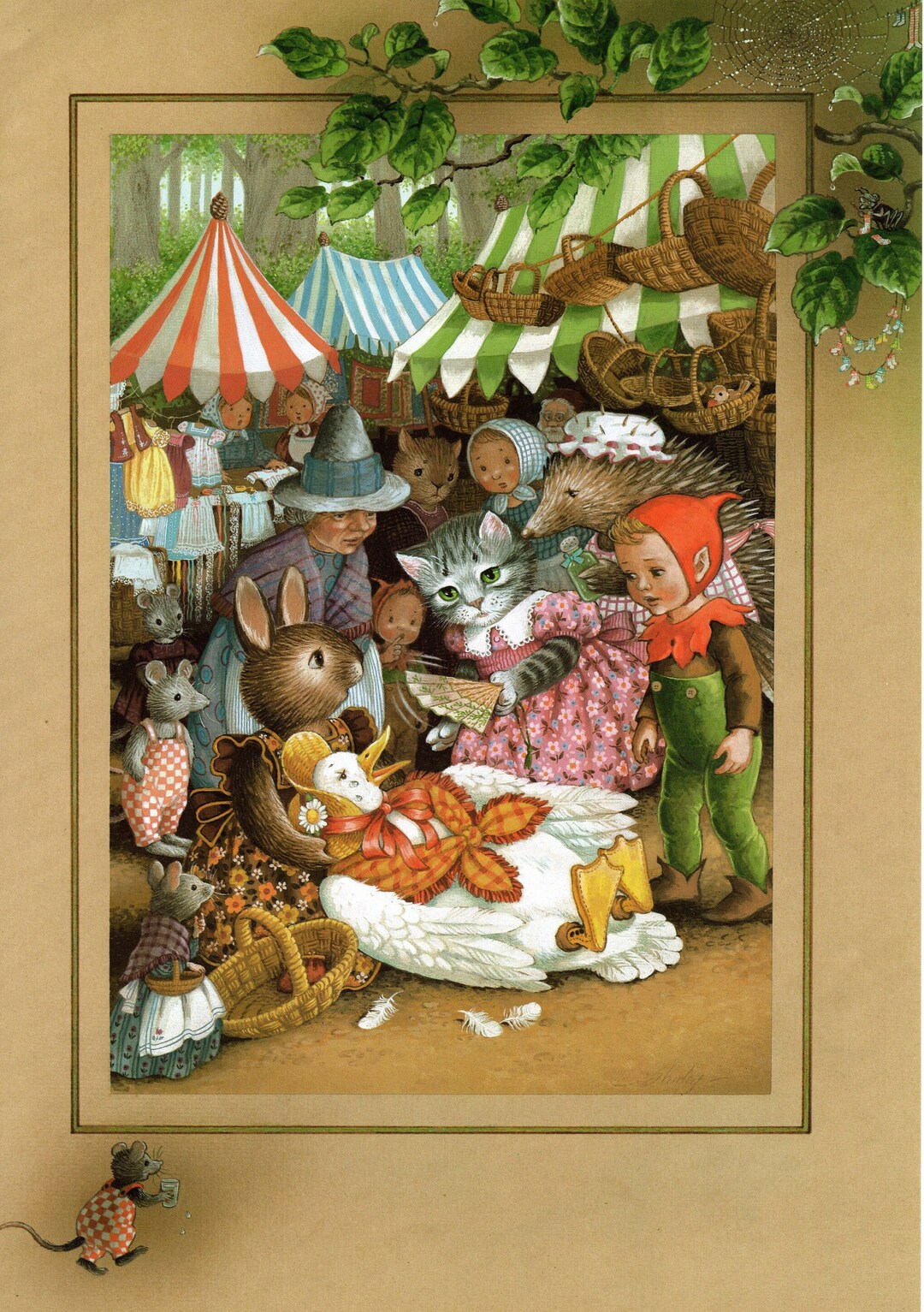 Vintage Shirley Barber Original 2 Sided Print Daphne The Forgetful