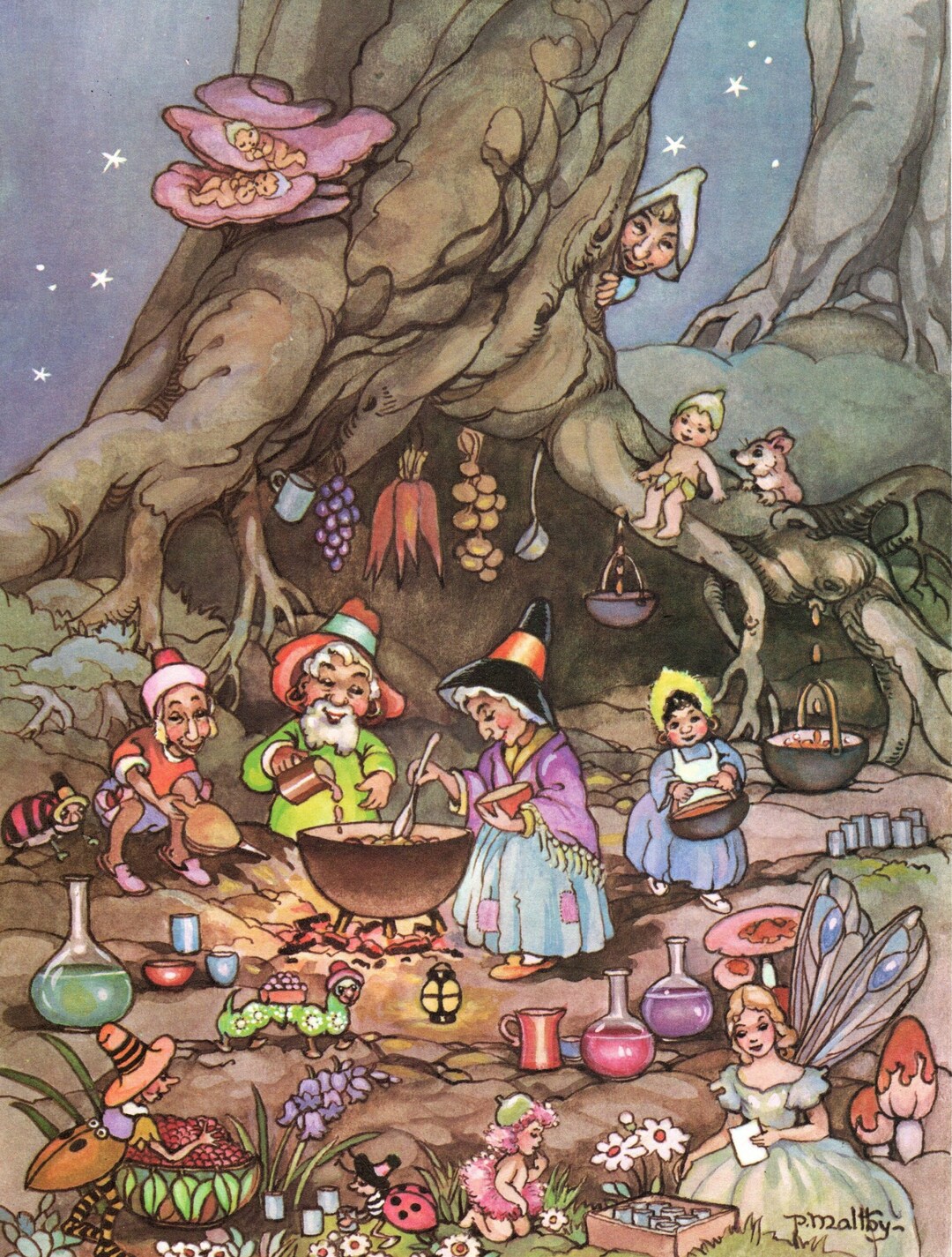 Vintage PEG MALTBY Original Fairies Book Print – Cute Australian Bush ...