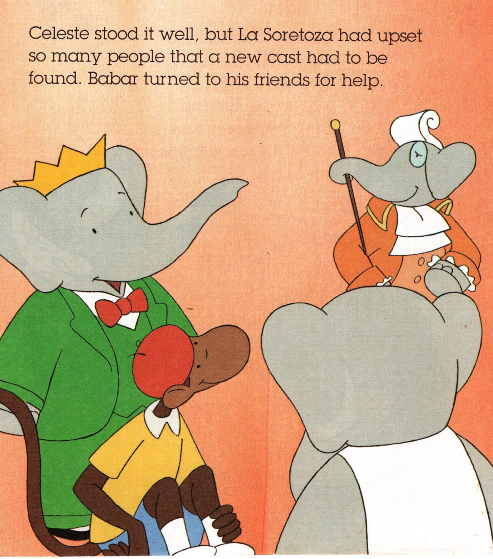 1991 Babar Original Vintage 2-sided Print Nursery Art Baby Shower ...