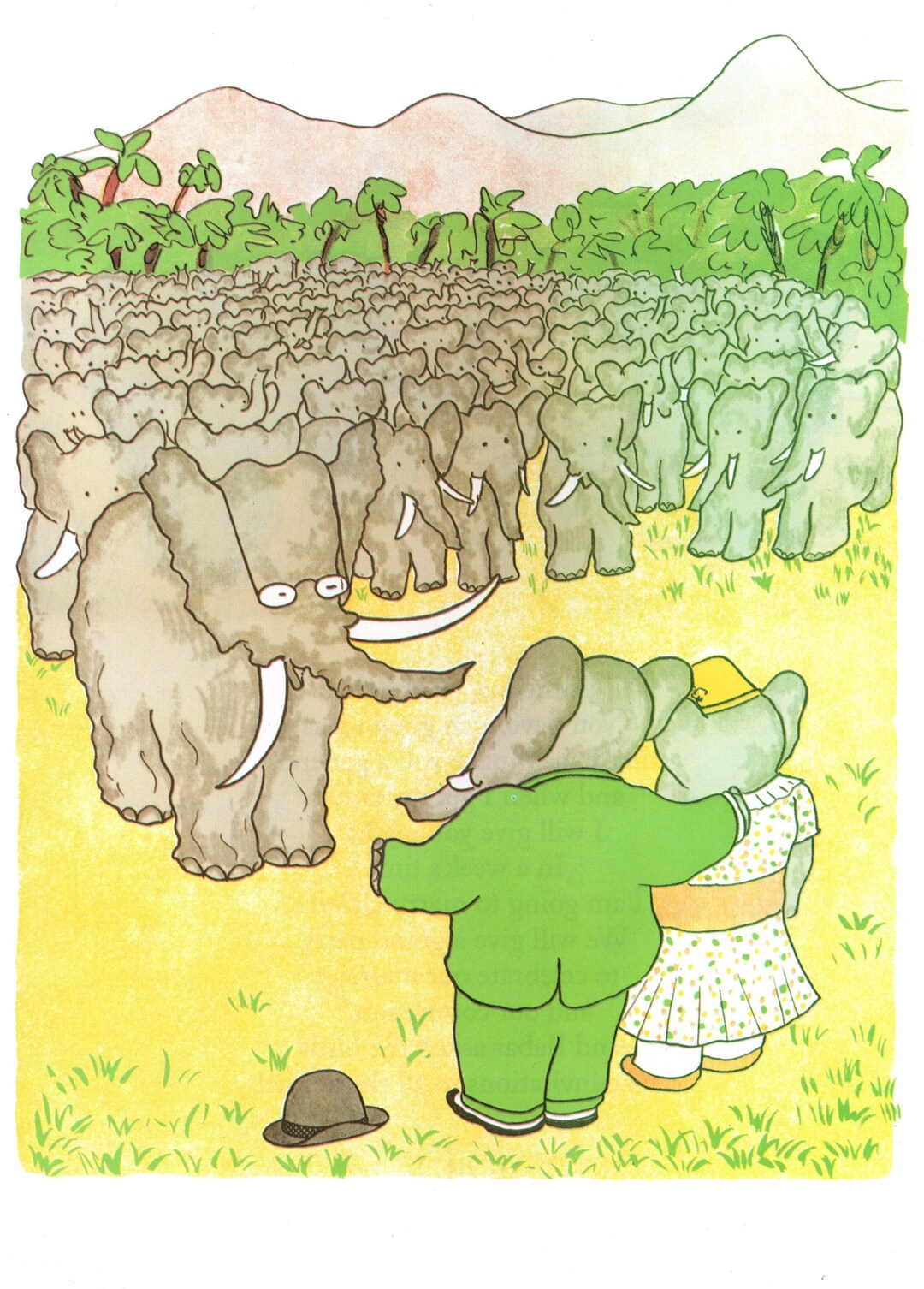 Babar the Elephant Original Large Vintage 2-sided Print Unique Gift ...