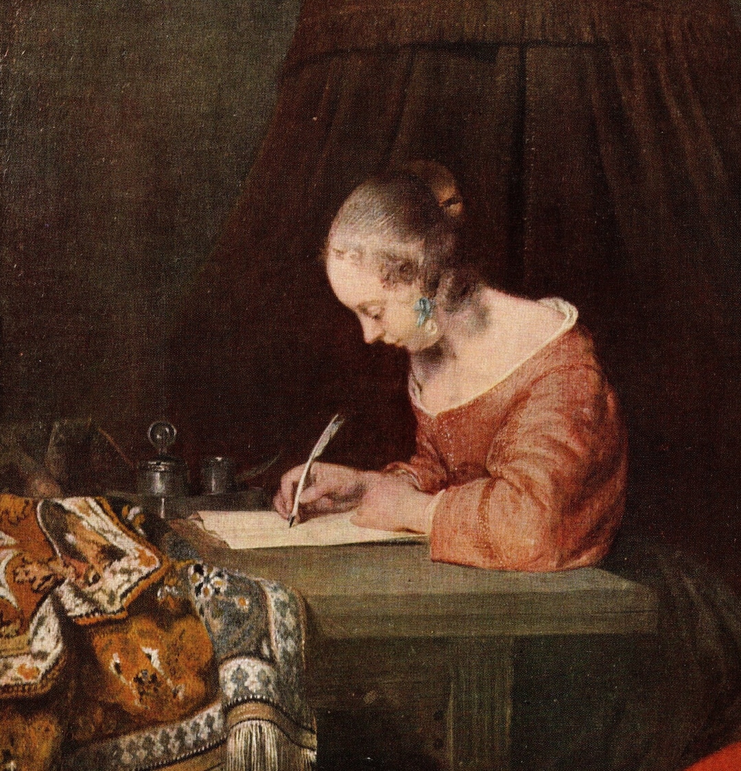 Gerard Ter Borch "the Letter" Rare 1934 Original Vintage Large Tip-in ...