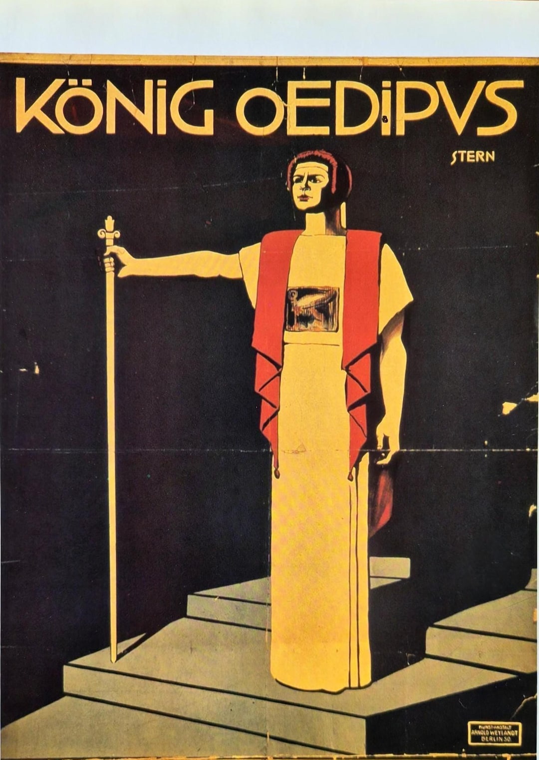 Vintage Theatre Poster – Koenig Oedipus – Theatrical History Wall Art ...
