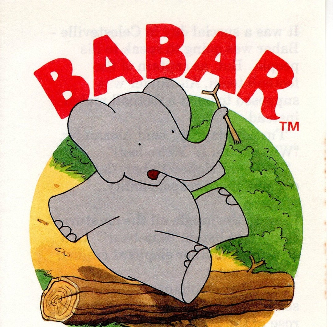 1990 “babar’s First Step” Original Vintage Print – Nursery Art - Baby ...
