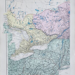 Antique WESTERN CANADA Original 1889 Map - Rare 19th Century Large Map ...