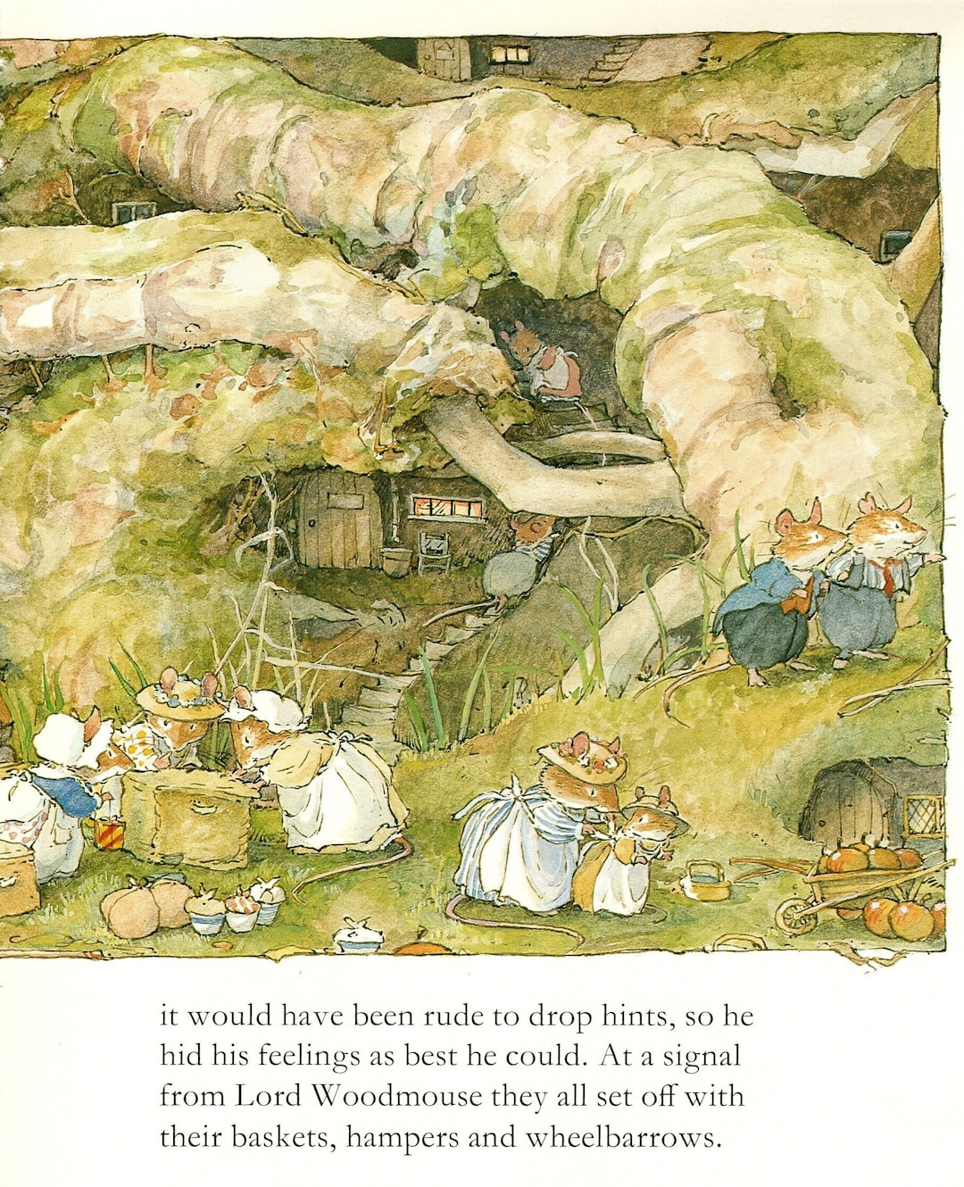 Brambly Hedge Print: Jill Barklem "spring Story" Vintage Mice ...