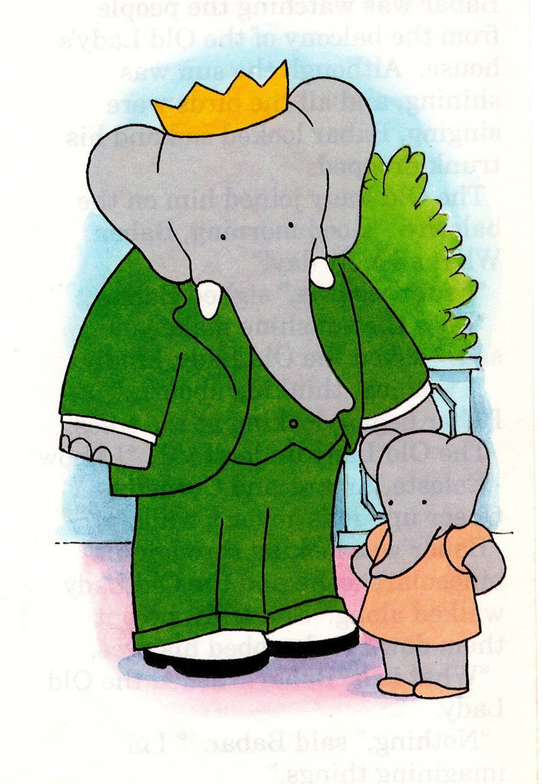 1990 babar Returns Original Vintage Print Nursery Art Baby Shower ...