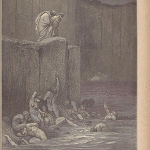 1887 Rare GUSTAVE DORÉ “dante’s Inferno” Original Engraving - Antique ...