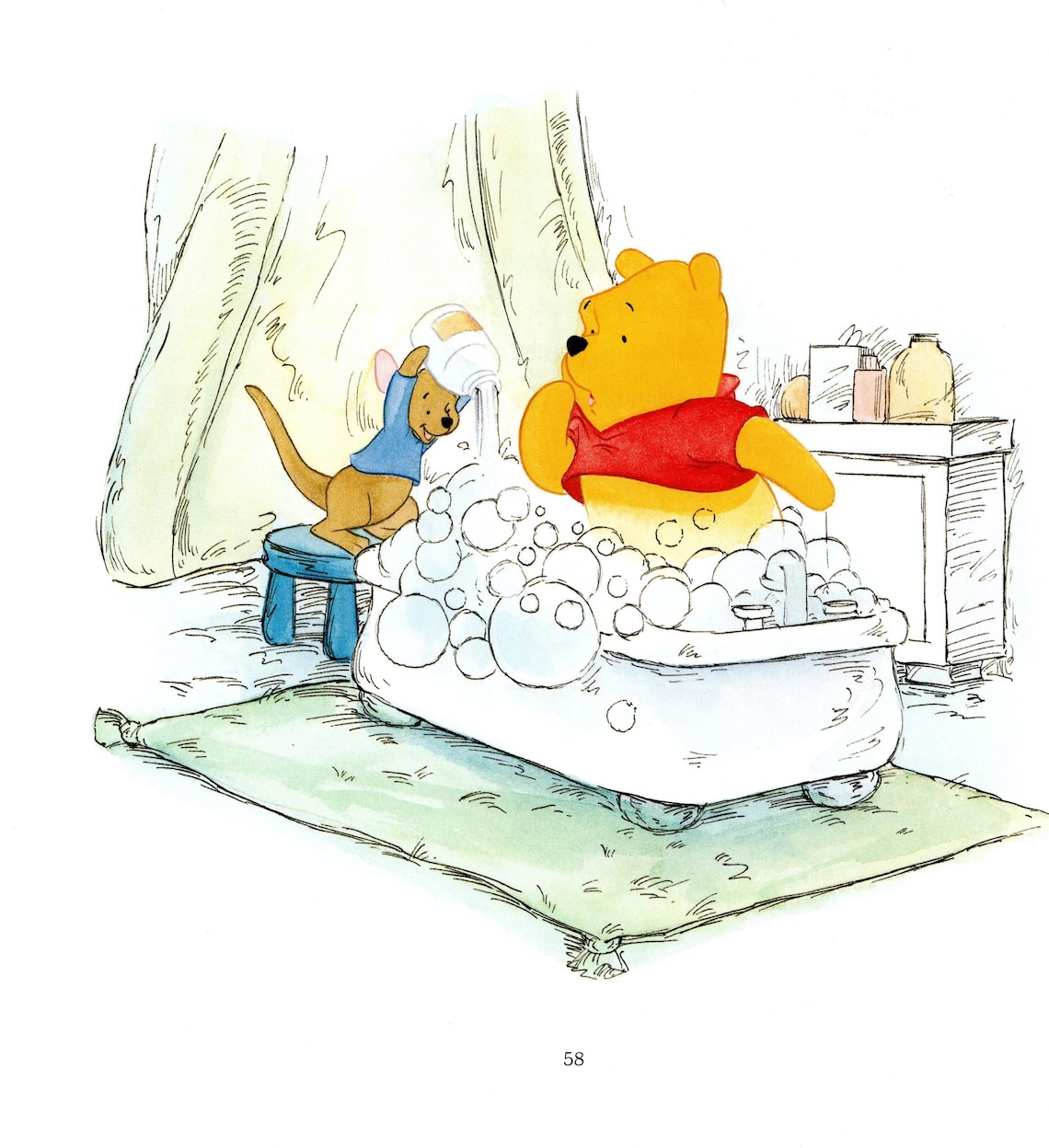 Vintage Winnie the Pooh Print: Roo Illustration, Nursery Art - Etsy