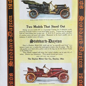 Antique American Auto Ad Pierce-arrow & Stoddard-dayton Automobiles ...