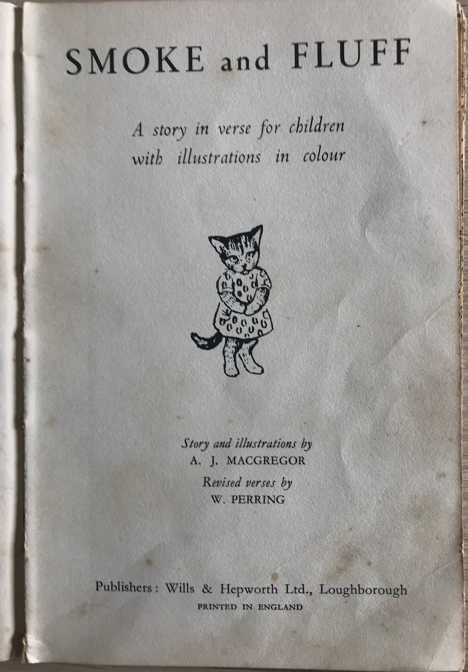 1949 Rare Original Vintage Cat Print smoke and Fluff AJ | Etsy