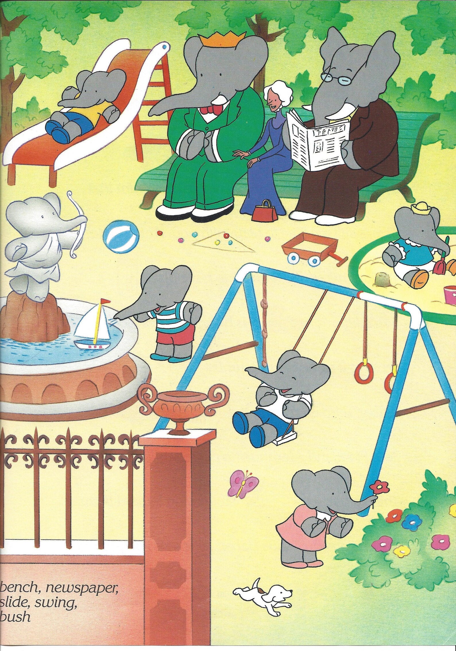 Babar and His Friends in Celesteville Large Original Vintage - Etsy