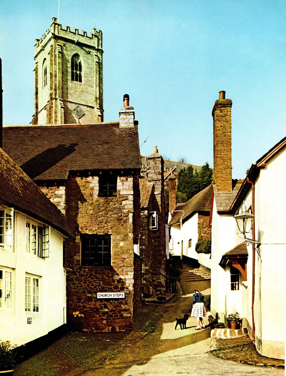 St Michael Church Steps, Minehead somerset Vintage Photo Print ...