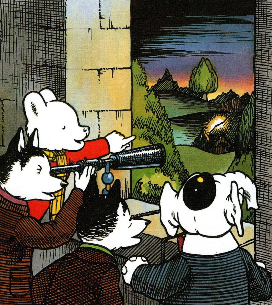 Rupert Bear Print Original Vintage Rupert and the Glow-worms Delightful ...