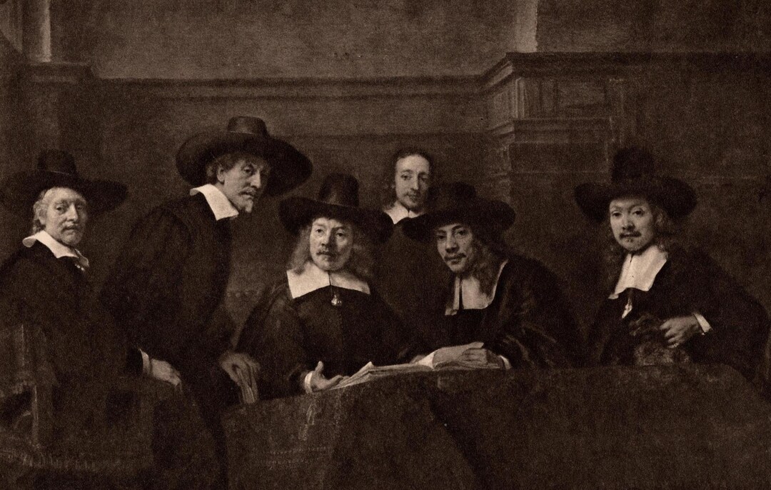 1927 Rembrandt Print: the Syndics of the Clothmakers, Antique Gravure ...